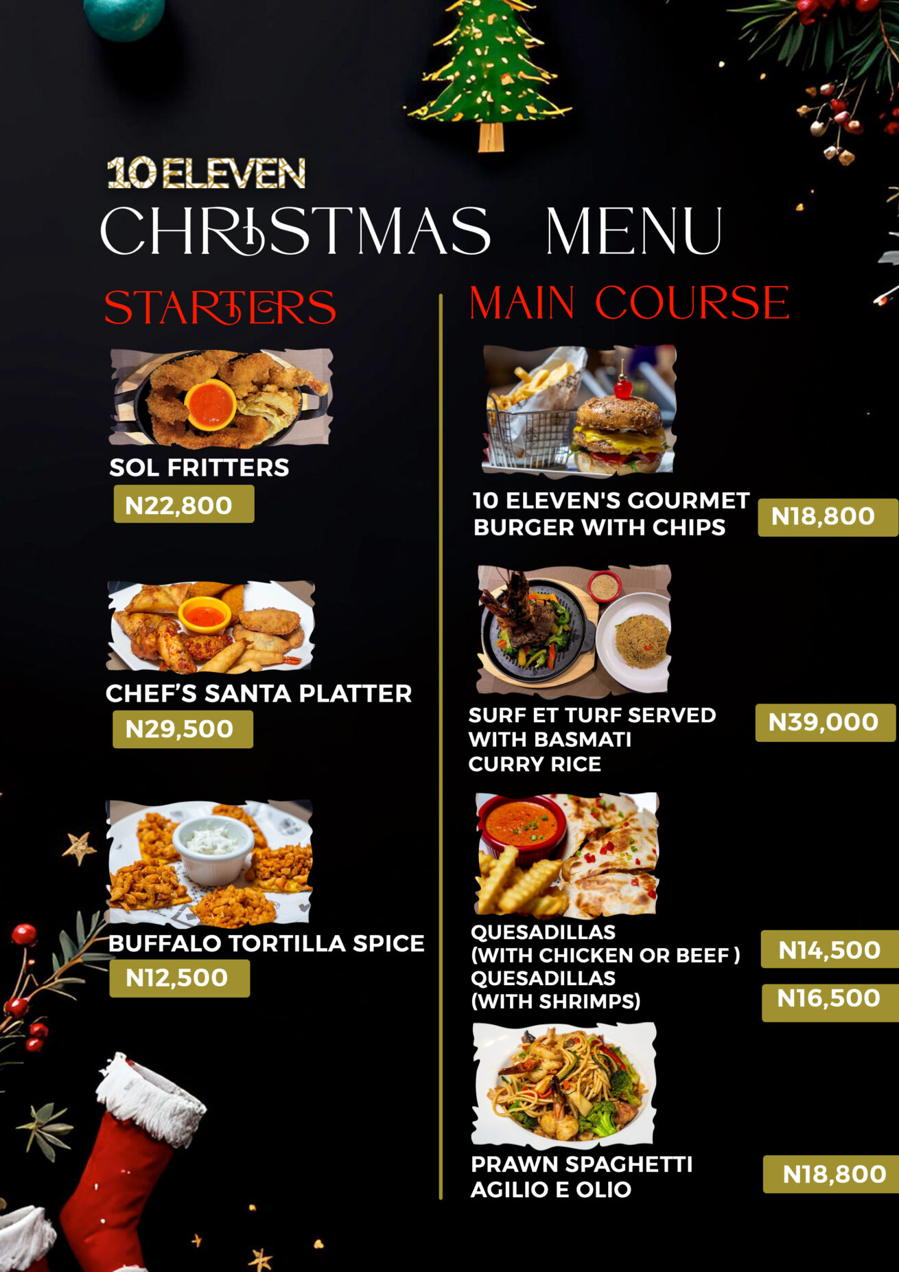 Menu - 10 Eleven Restaurant & Lounge